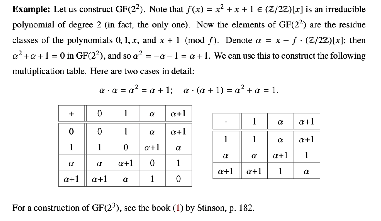 Solved Cryptography Galois problem first photo is the | Chegg.com