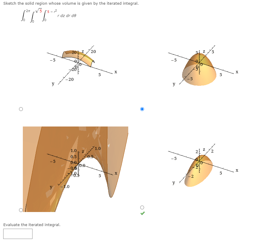 Solved Sketch the solid region whose volume is given by the | Chegg.com Solved Sketch the solid region whose volume is given by the | Chegg.com