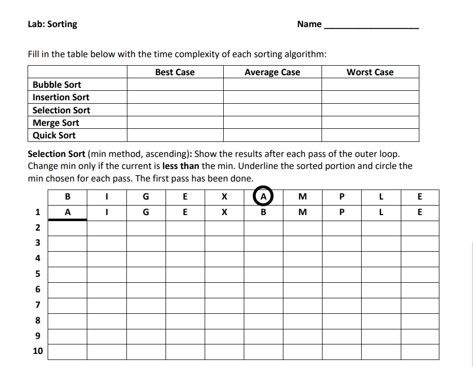 Solved Insertion Sort (ascending): Show the results after | Chegg.com