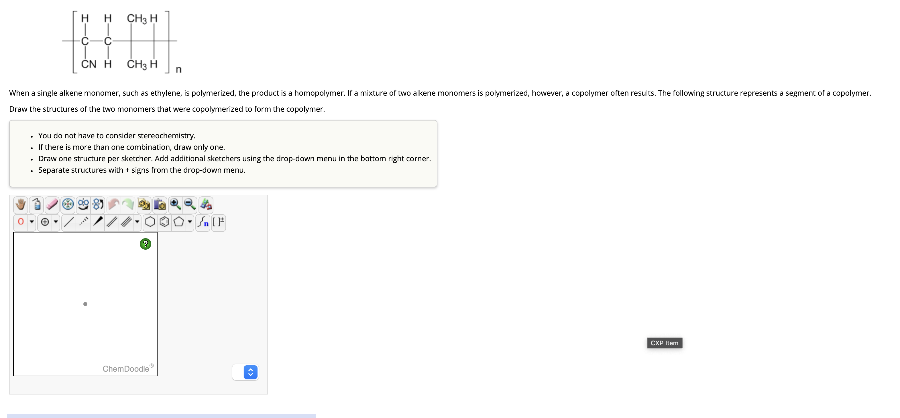 Solved Draw the structures of the two monomers that were | Chegg.com