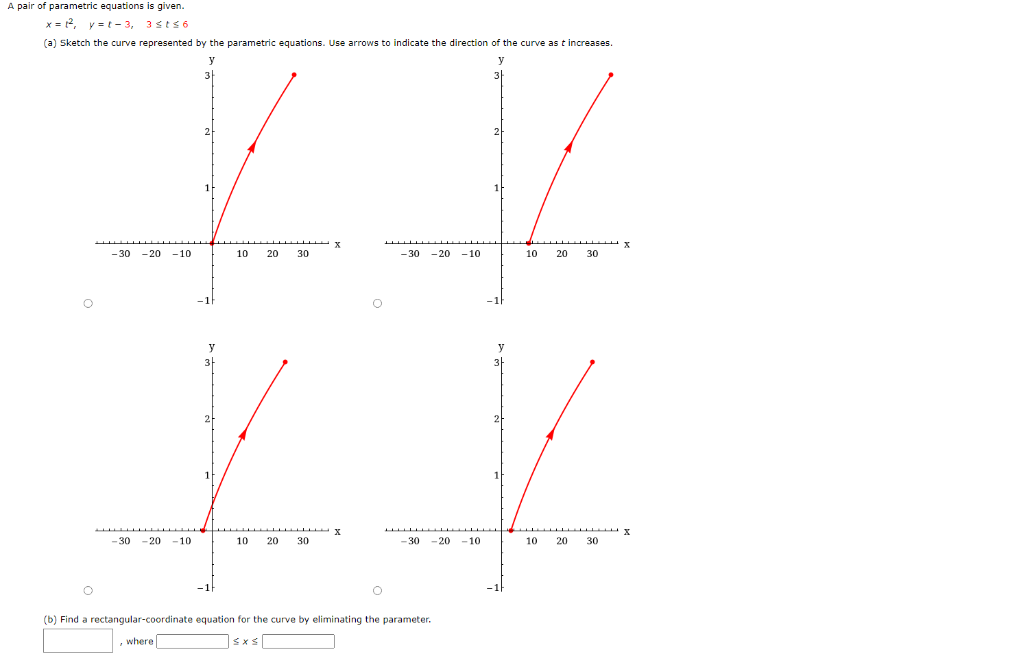 Solved A Pair Of Parametric Equations Is Given X T2