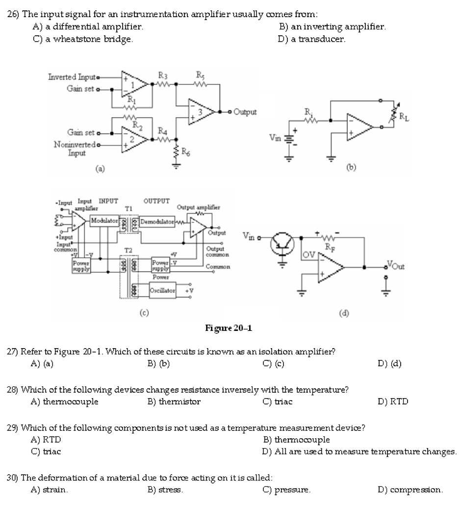 Solved 19) To use an op-amp as a buffer, use the A) voltage | Chegg.com