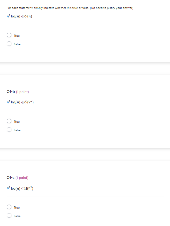 Solved For each statement, simply indicate whether it is | Chegg.com