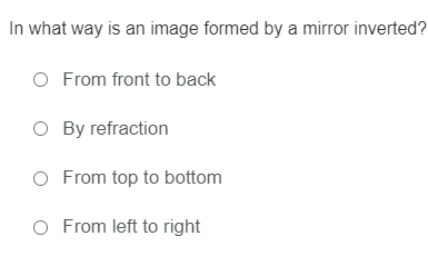 Solved In what way is an image formed by a mirror inverted? | Chegg.com