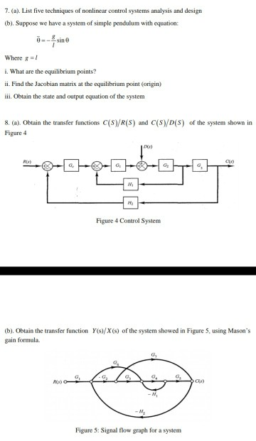 Solved 7. (a). List five techniques of nonlinear control | Chegg.com