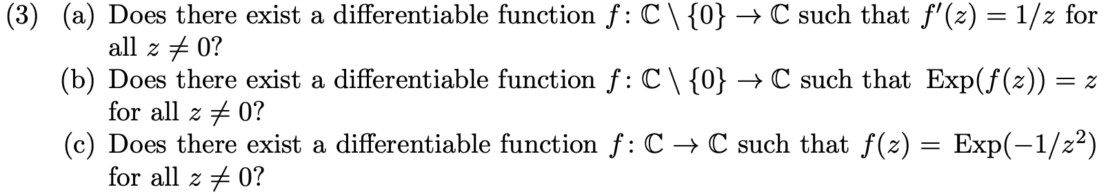 Solved (3) (a) Does there exist a differentiable function | Chegg.com