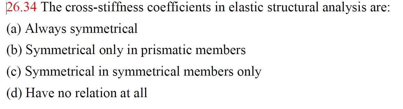 Solved 26.34 The cross-stiffness coefficients in elastic | Chegg.com