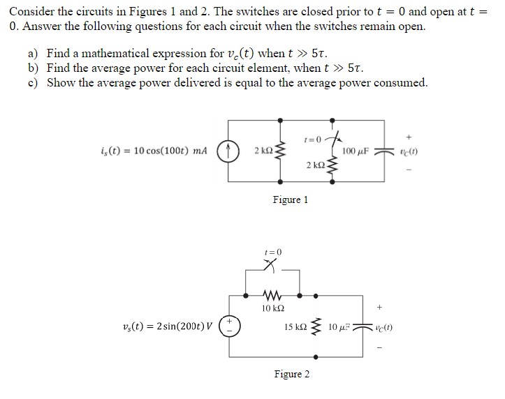 Solved Consider the circuits in Figures 1 ﻿and 2. ﻿The | Chegg.com
