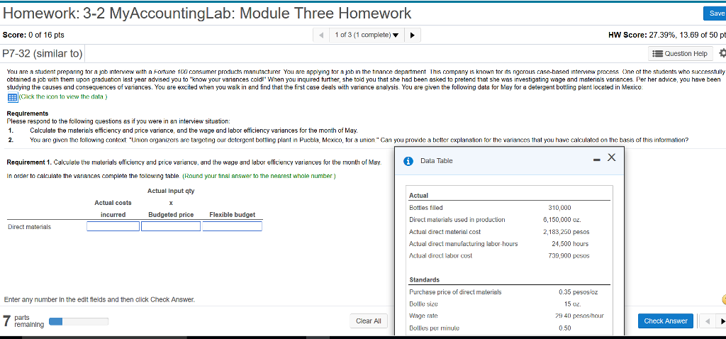 Solved Homework: 3-2 MyAccountingLab: Module Three Homework | Chegg.com