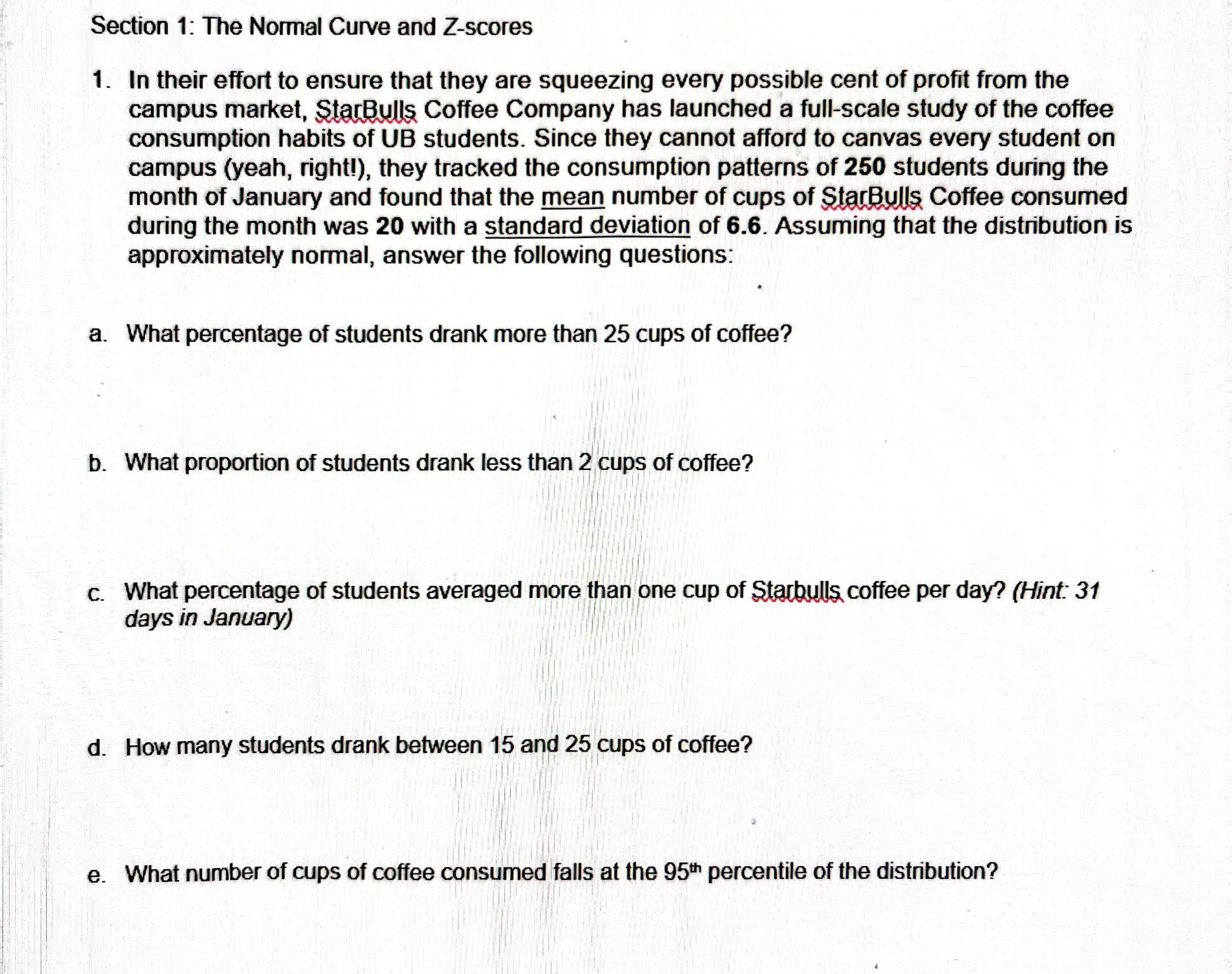 Solved Section 1: The Normal Curve and Z-scoresIn their | Chegg.com