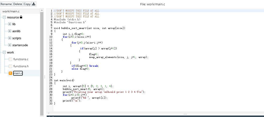 Solved File: work/functions.c Rename Delete Copy | Chegg.com