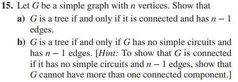 Solved 15. Let G be a simple graph with n vertices. Show | Chegg.com