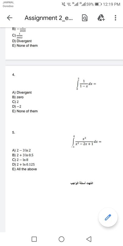 Solved JAWWAL Ooredoo ...59% 12:19 PM Assignment 2_c... | Chegg.com