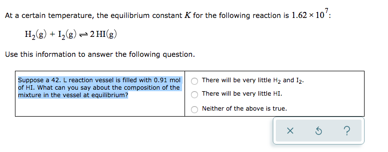 Solved At a certain temperature, the equilibrium constant K | Chegg.com