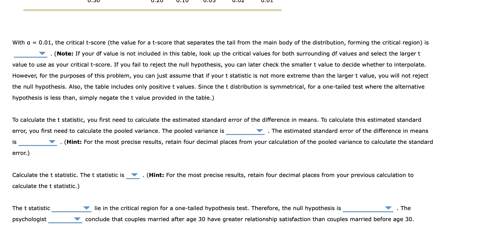 Solved 6 The T Test For Two Independent Samples