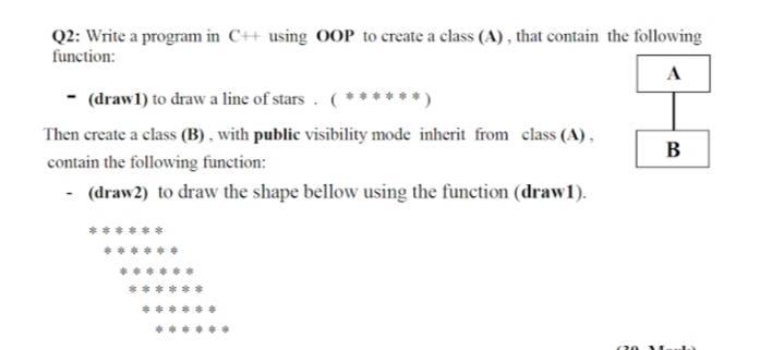 Solved Q2 Write A Program In C Using Oop To Create A 8063
