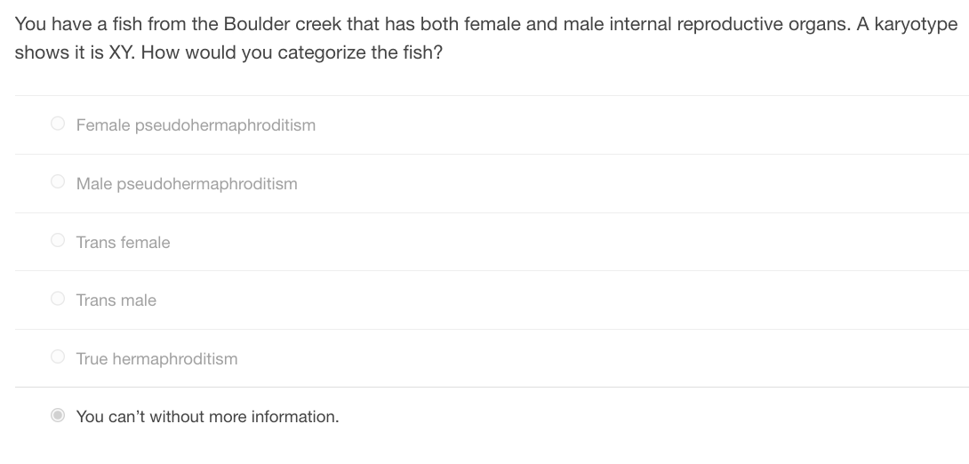 Solved You have a fish from the Boulder creek that has both | Chegg.com