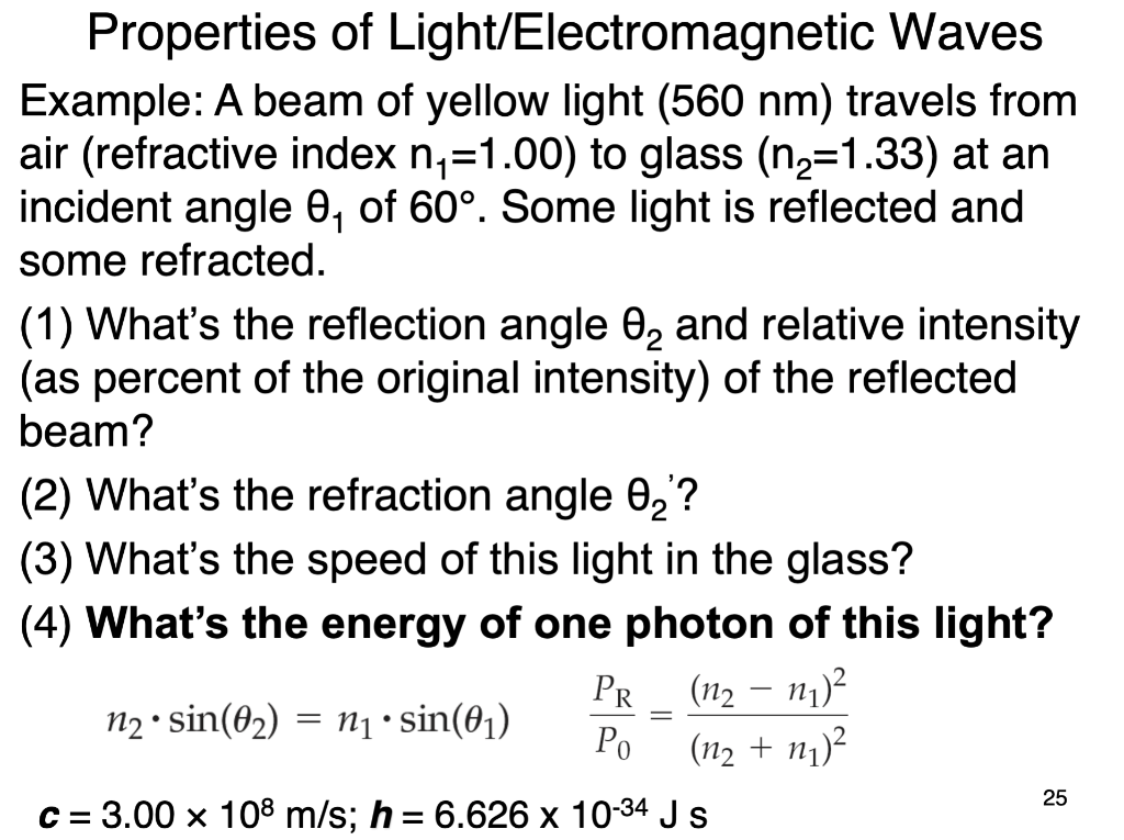 Solved Properties of Light/Electromagnetic Waves Example: A | Chegg.com