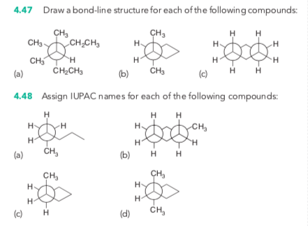 Solved 4.47 Draw a bond-line structure for each of the | Chegg.com