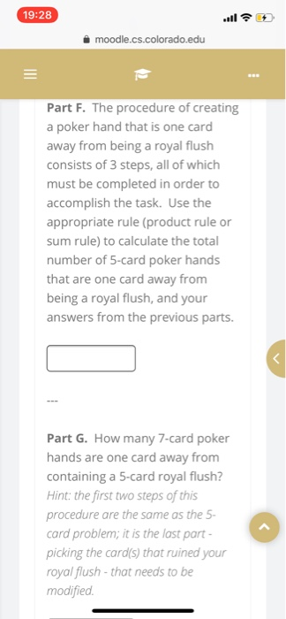 19:27 moodle.cs.colorado.edu Suppose you are playing | Chegg.com