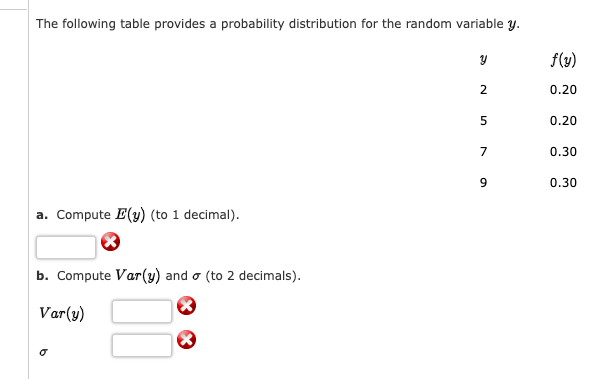 [Solved]: The following table provides a probability distr