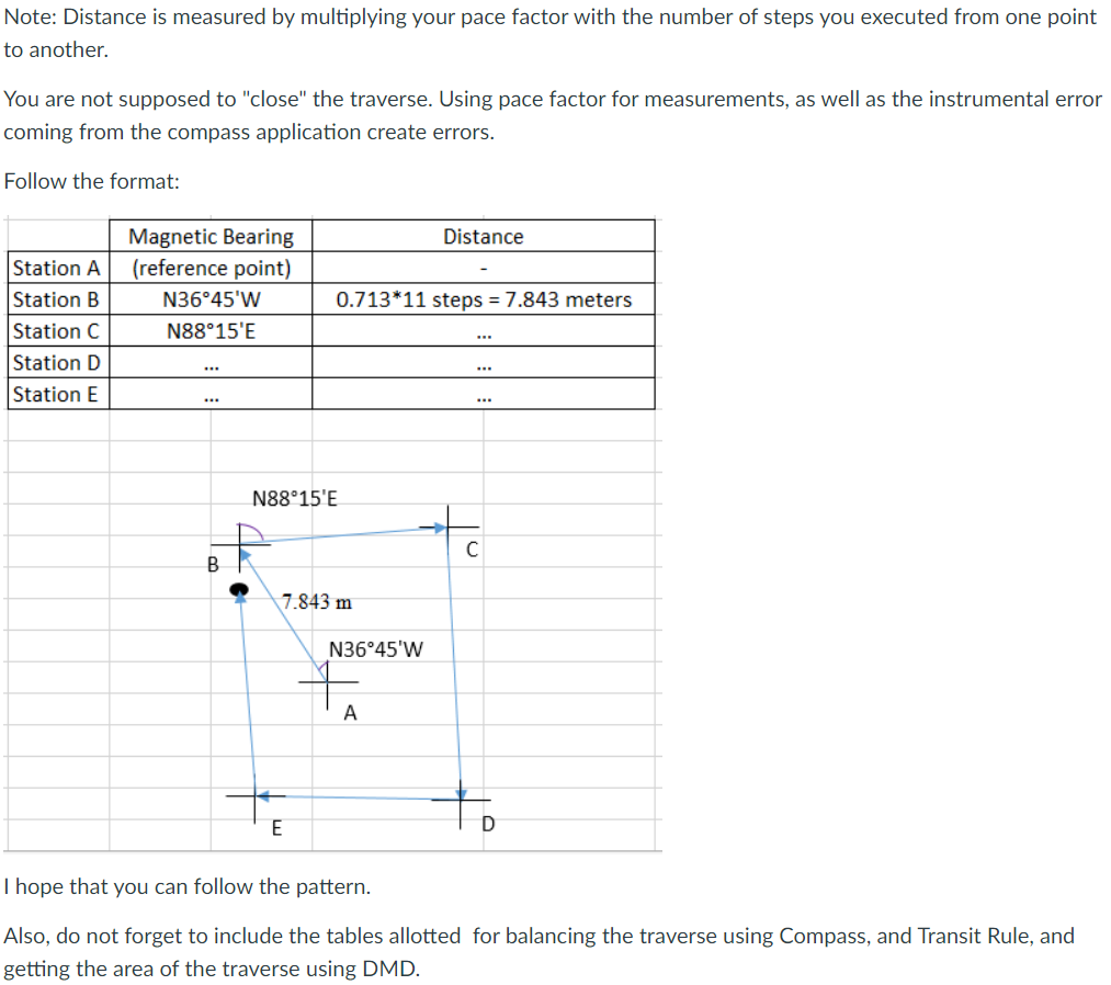 Note: Distance is measured by multiplying your pace | Chegg.com