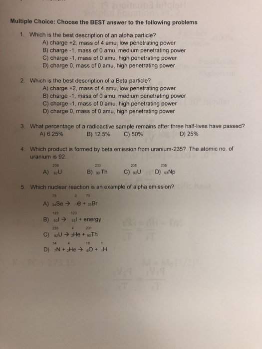 Solved Multiple Choice: Choose the BEST answer to the | Chegg.com