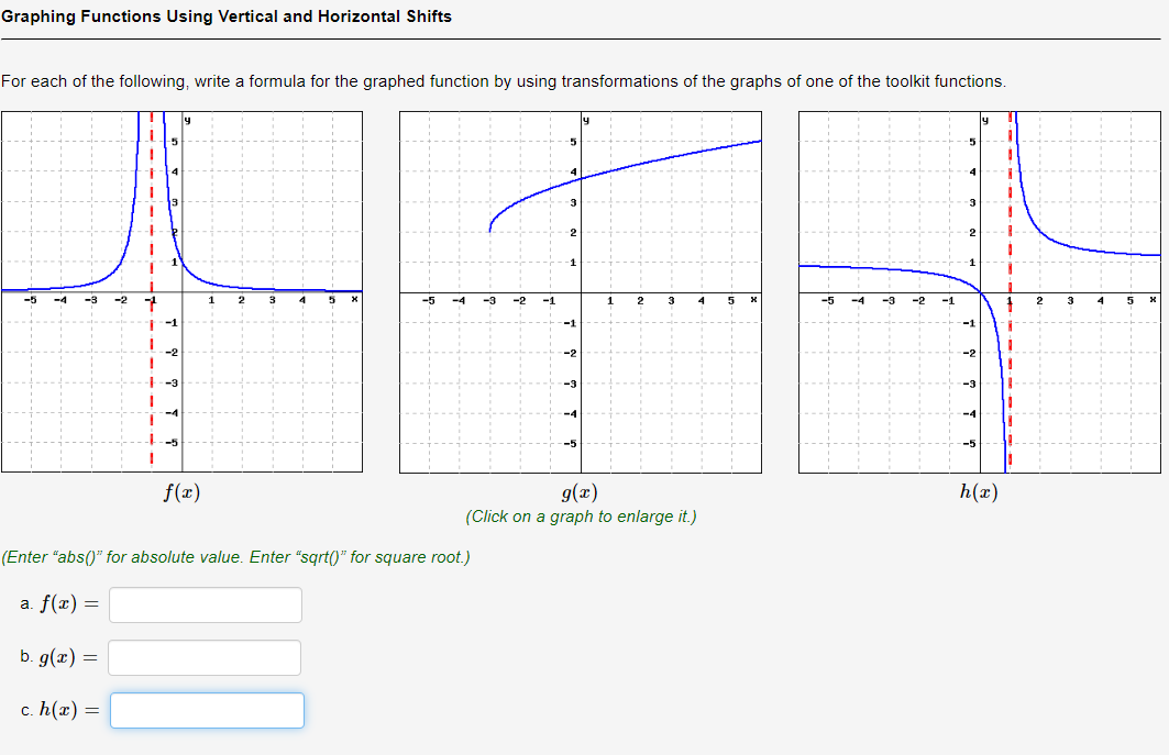 Solved Graphing Functions Using Vertical and Horizontal | Chegg.com