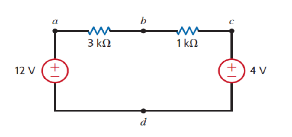 Solved For the given circuit, find Vb if Vd is the reference | Chegg.com