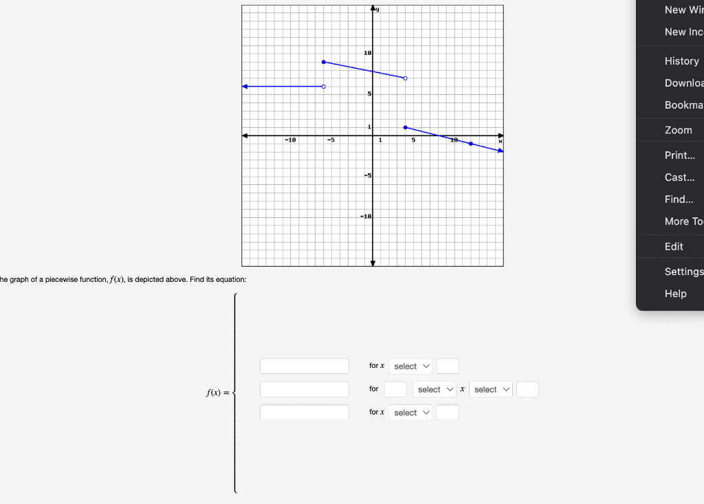 Solved he graph of a piecewise function, f(x), is depicted | Chegg.com
