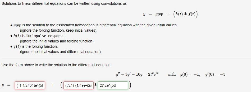 Solved Solutions to linear differential equations can be | Chegg.com