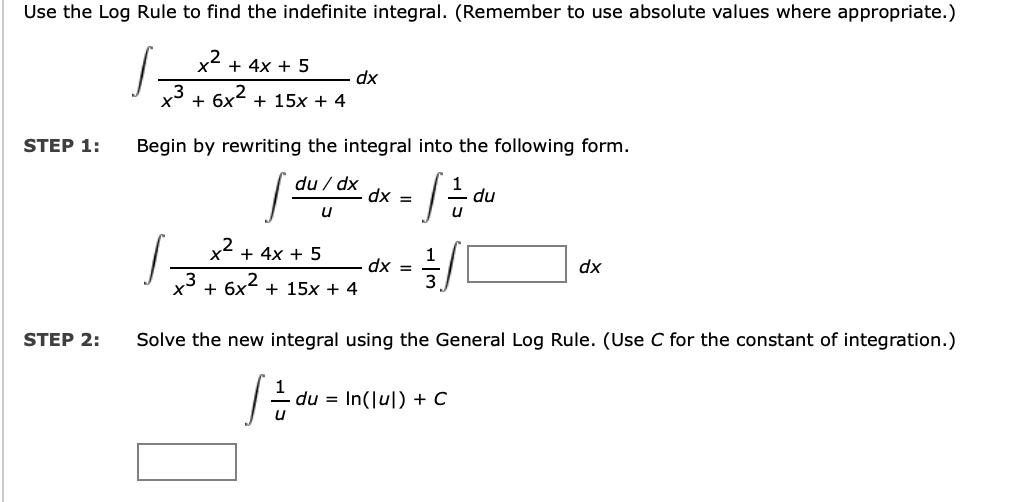 Solved ∫x3+6x2+15x+4x2+4x+5dx Begin by rewriting the | Chegg.com