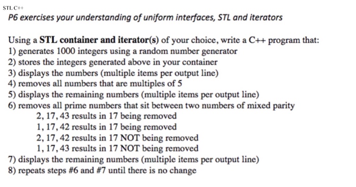 Solved STL C++ P6 exercises your understanding of uniform | Chegg.com