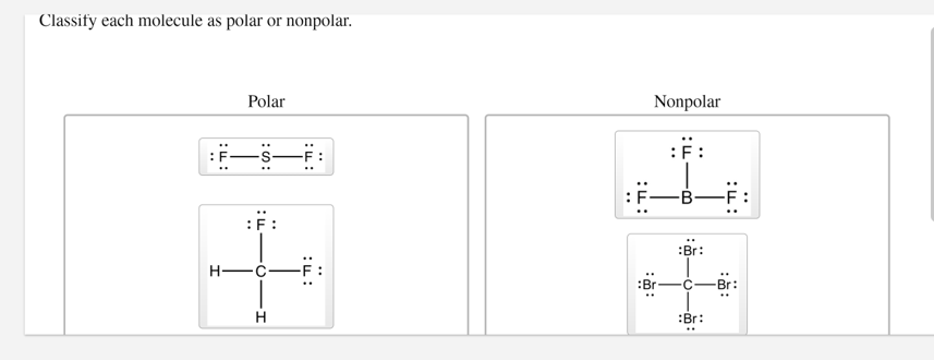Solved Classify each molecule as polar or nonpolar. Polar | Chegg.com
