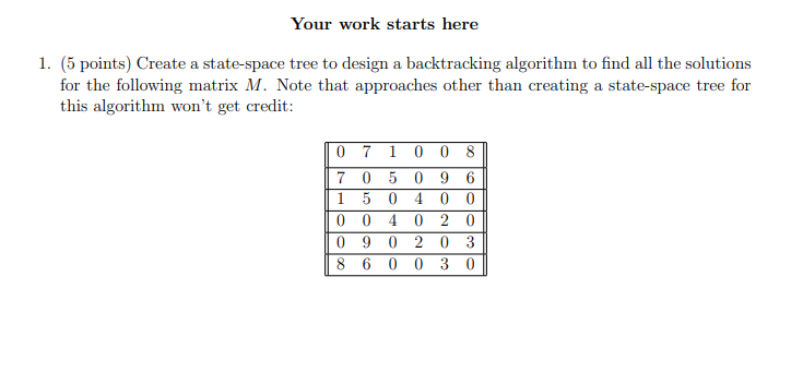 Solved Problem Statement Given a N∗N Matrix M filled with | Chegg.com
