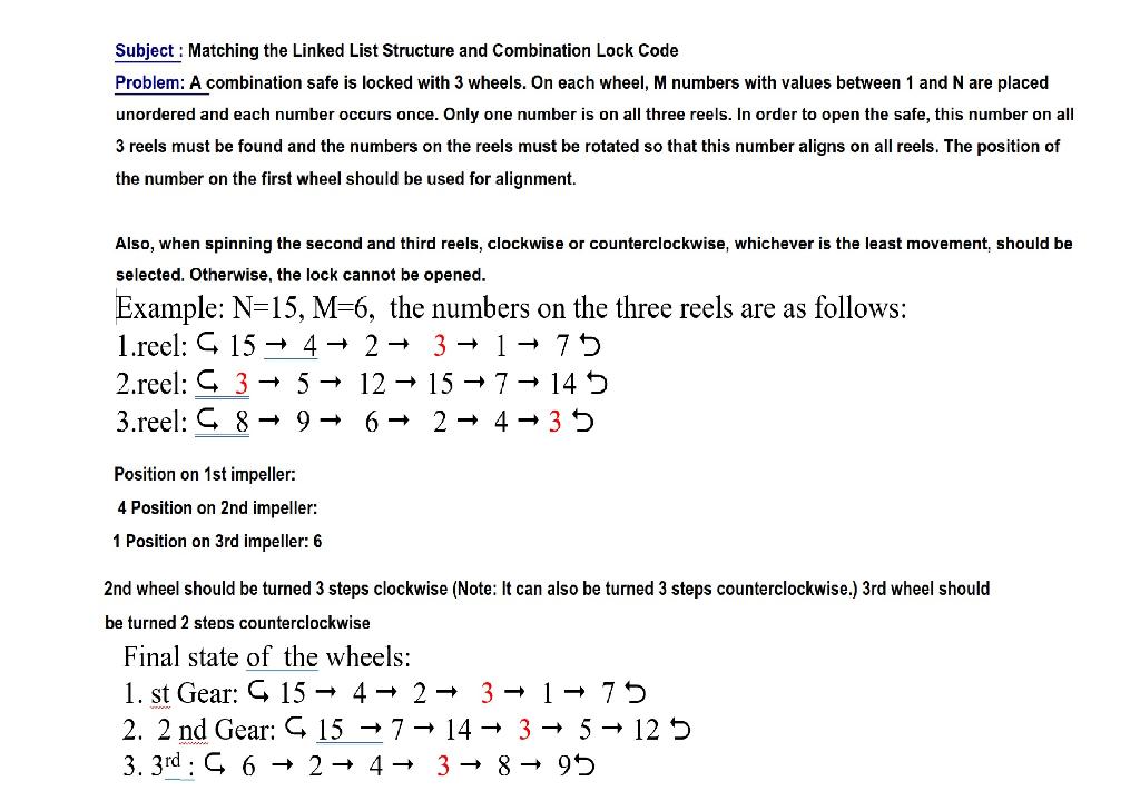 Solved Subject : Matching the Linked List Structure and | Chegg.com