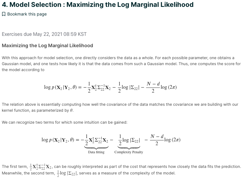 Solved 4. Model Selection : Maximizing the Log Marginal | Chegg.com