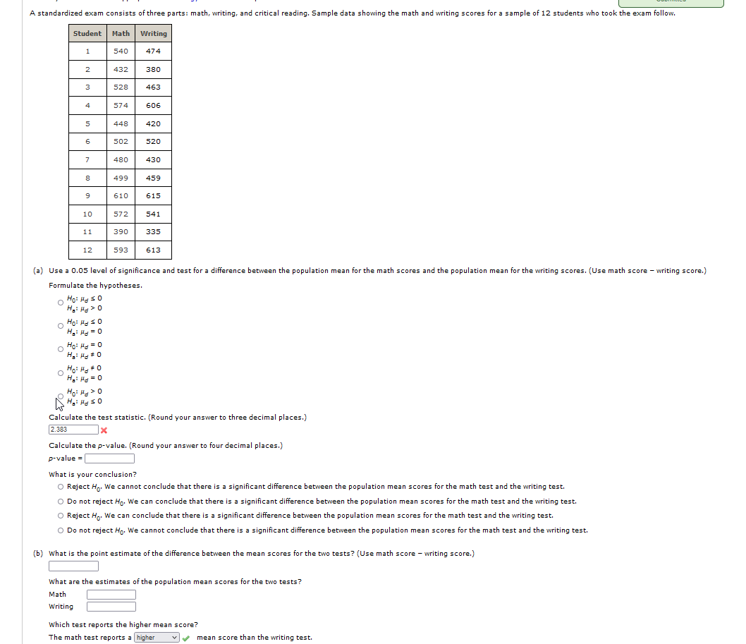 Solved Formulate the hypotheses. | Chegg.com