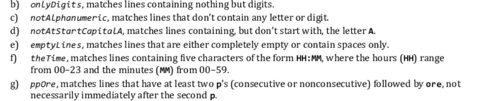 Important: - The regular expressions that you provide | Chegg.com