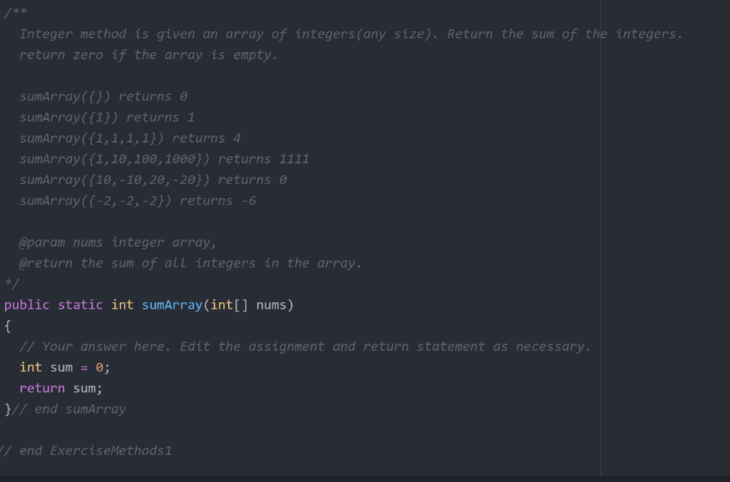 Solved Integer method is given an array of integers(any | Chegg.com