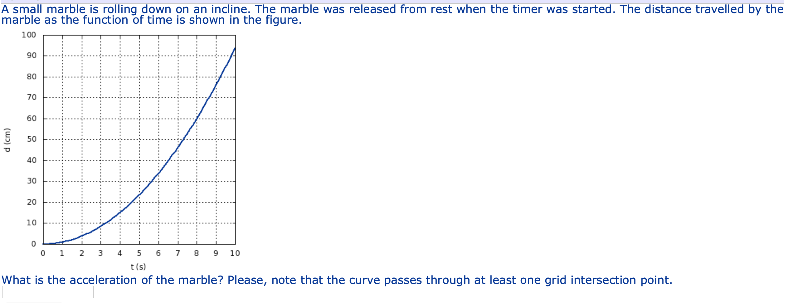 Solved A small marble is rolling down on an incline. The | Chegg.com