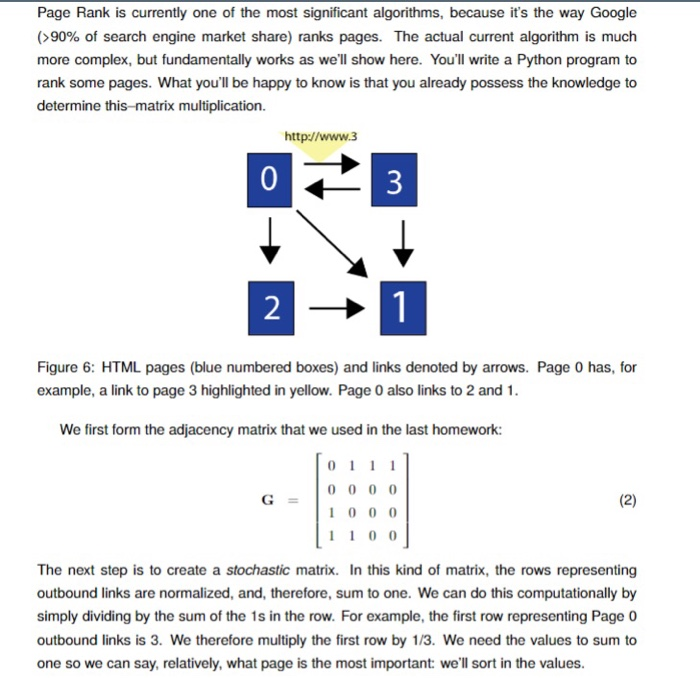 Solved Page Rank is currently one of the most significant | Chegg.com