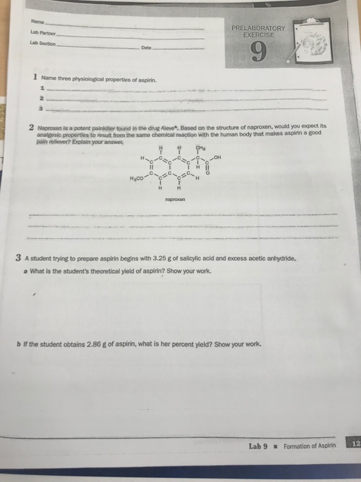 Solved Name Lab Partner Lab Section PRELABORATORY 9 Date | Chegg.com Solved Name Lab Partner Lab Section PRELABORATORY 9 Date | Chegg.com
