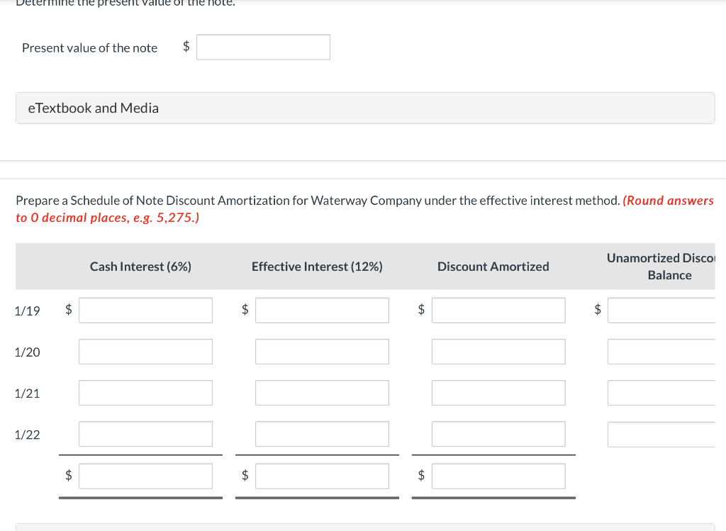 Solved Determine the present value of the note. Present | Chegg.com
