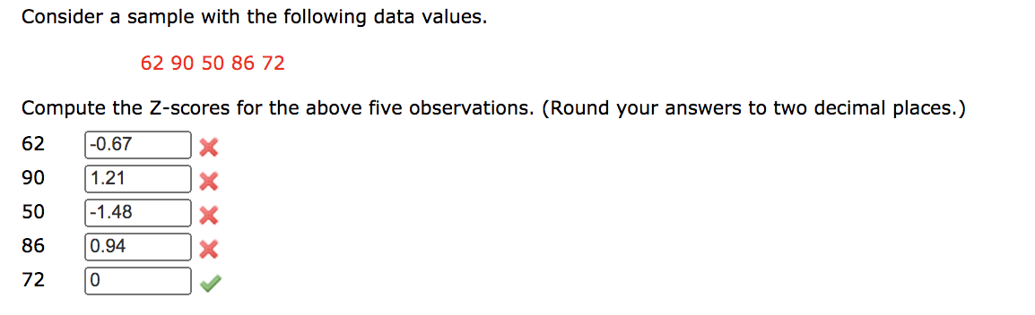 Solved Consider a sample with the following data values. 62 | Chegg.com