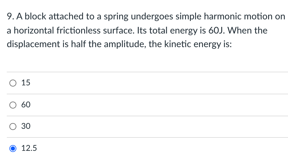 Solved 9. A block attached to a spring undergoes simple | Chegg.com