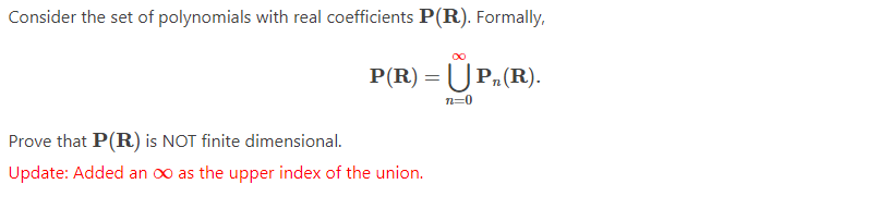 Solved Consider the set of polynomials with real | Chegg.com