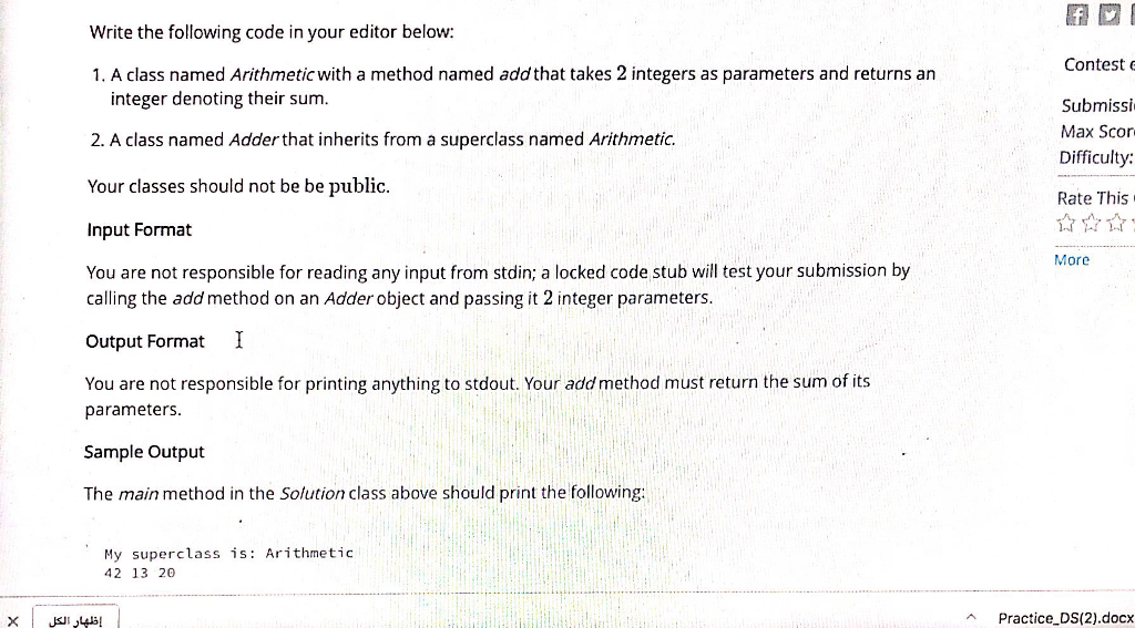 Solved Write the following code in your editor below: | Chegg.com