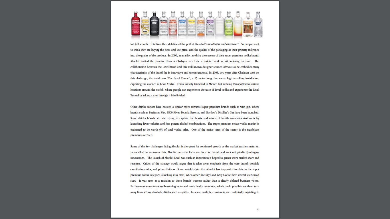 Solved Please read the article below about absolut vodka | Chegg.com