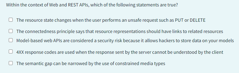 Solved Within the context of Web and REST APIs, which of the | Chegg.com